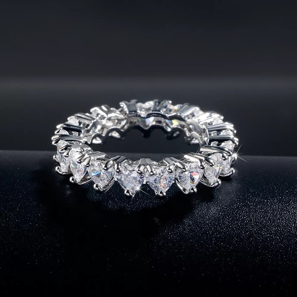 925 Sterling Silver Heart Diamond Ring – ShopParagonGems